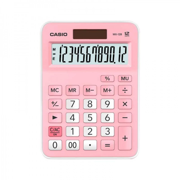Calculadora De Mesa 12 Digitos Rosa Casio Mx-12b-pk | Shopee Brasil