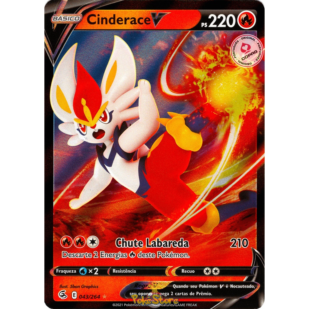Carta Pokemon Cinderace V Português Card Original Copag | Shopee Brasil