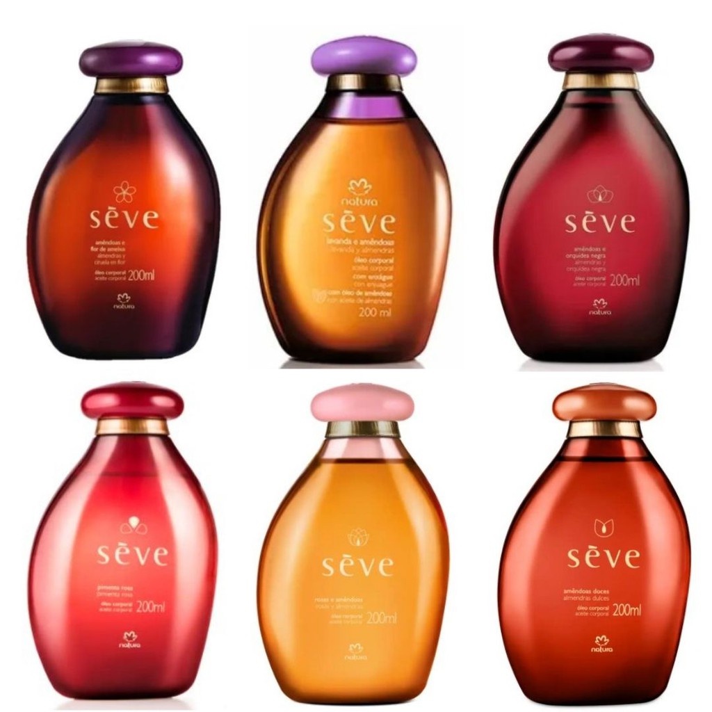 Óleo Seve Natura - 200ml - (Amêndoas doces, amêndoas e cereja, pimenta ...