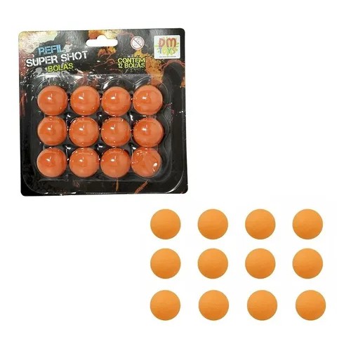 Refil Munição Lançador bolas super shot tipo Nerf 12 Bolas | Shopee Brasil