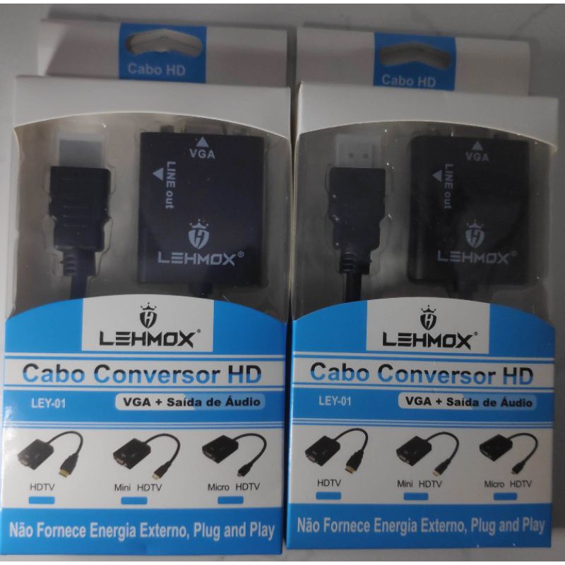 Cabo adaptador VGA/ HDMI Adaptador para tv computador | Shopee Brasil