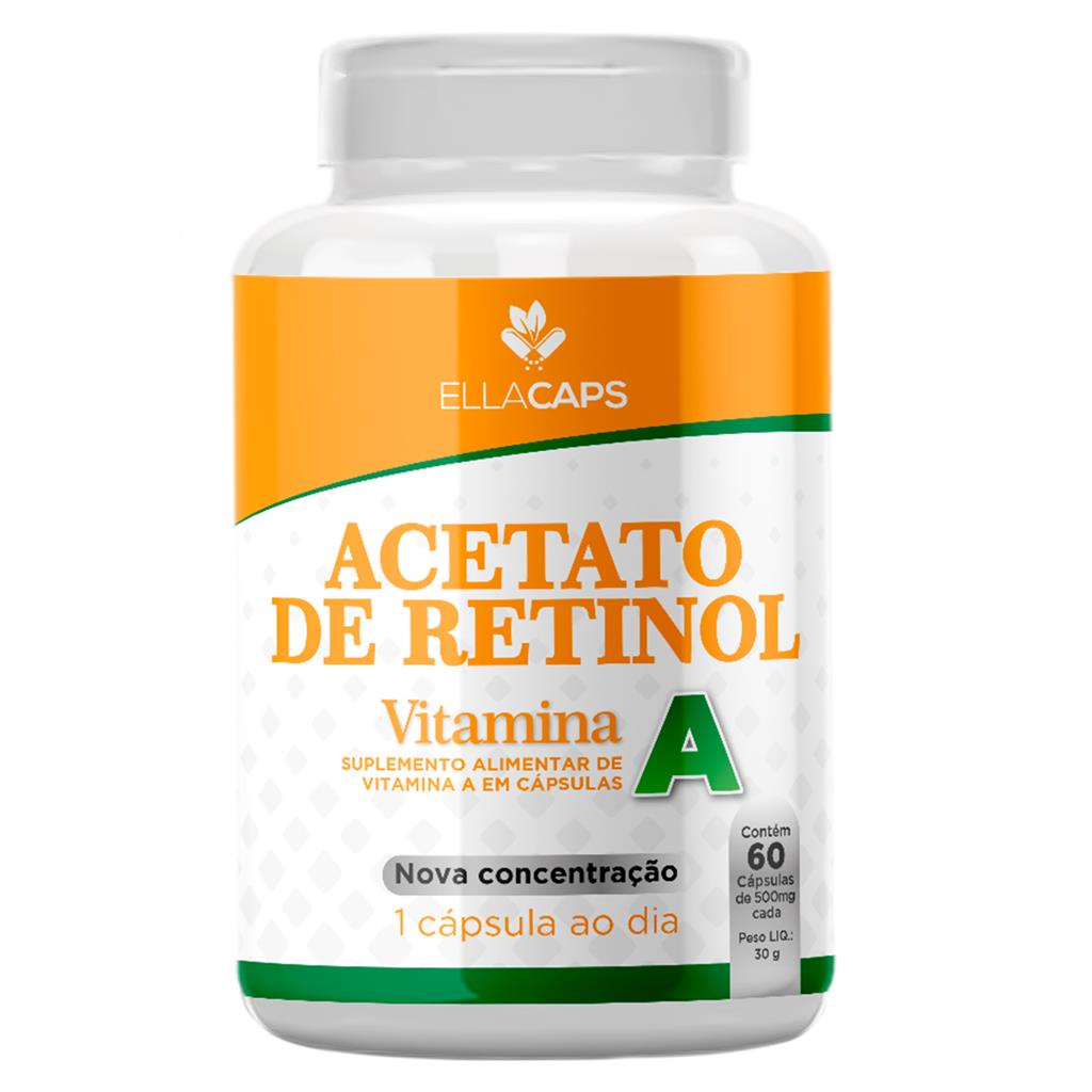 Acetato De Retinol - Vitamina A - Pote 60 Capsulas Ellacaps | Shopee Brasil
