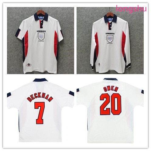 1998 Retro England Home Soccer Jerseys 1998 World Cup vintage classic ...