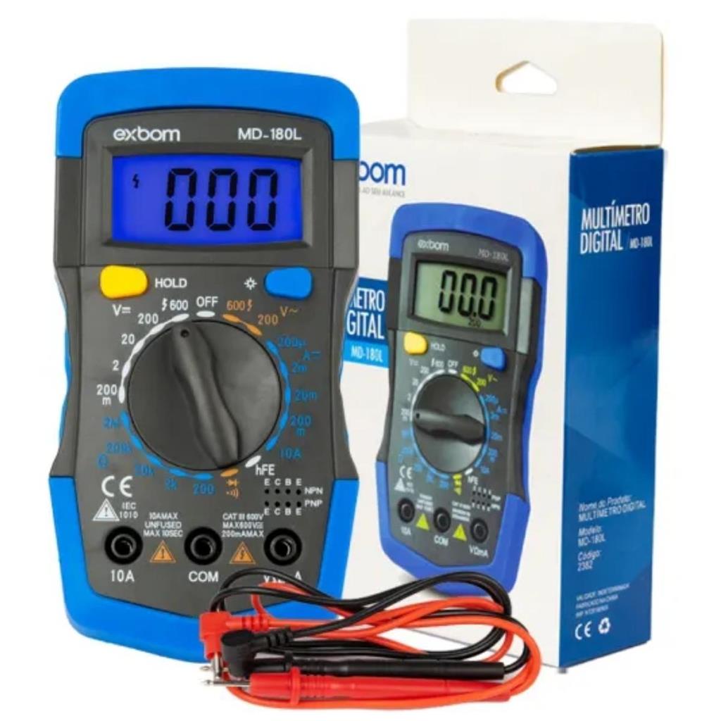 Multimetro Digital Profissional Tela Lcd Iluminada Multímetro com Som ...
