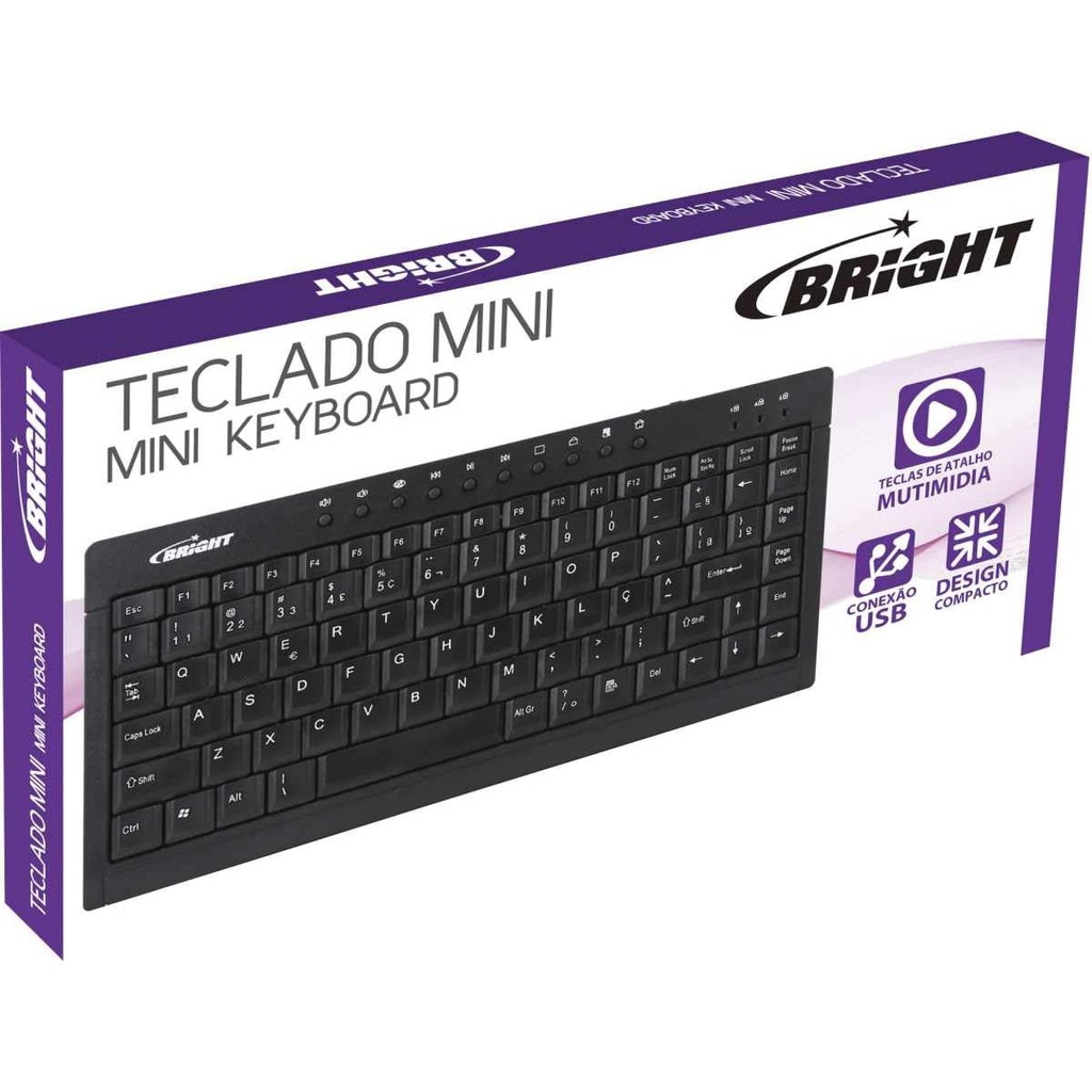 Mini Teclado Multimídia Portátil Usb 10 Teclas de acesso rápido Ideal ...