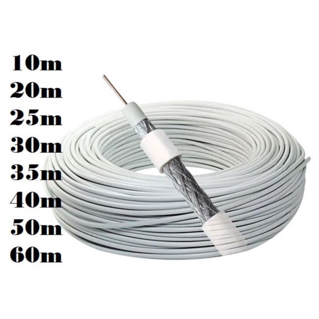 Cabo Coaxial Rg06 Montado 10M , 20M , 25M , 30M , 35M , 40M , 50M , 60M ...