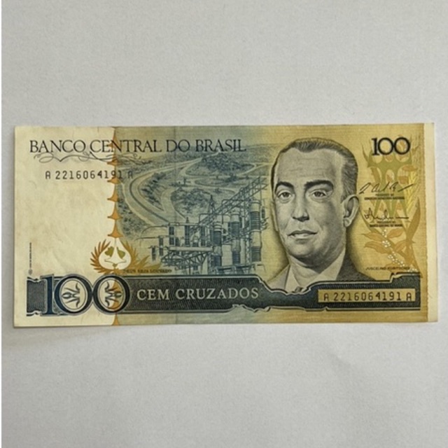 Cedula do Brasil 100 Cruzados Juscelino Kubistchek JK C185 C186 ou C187 ...