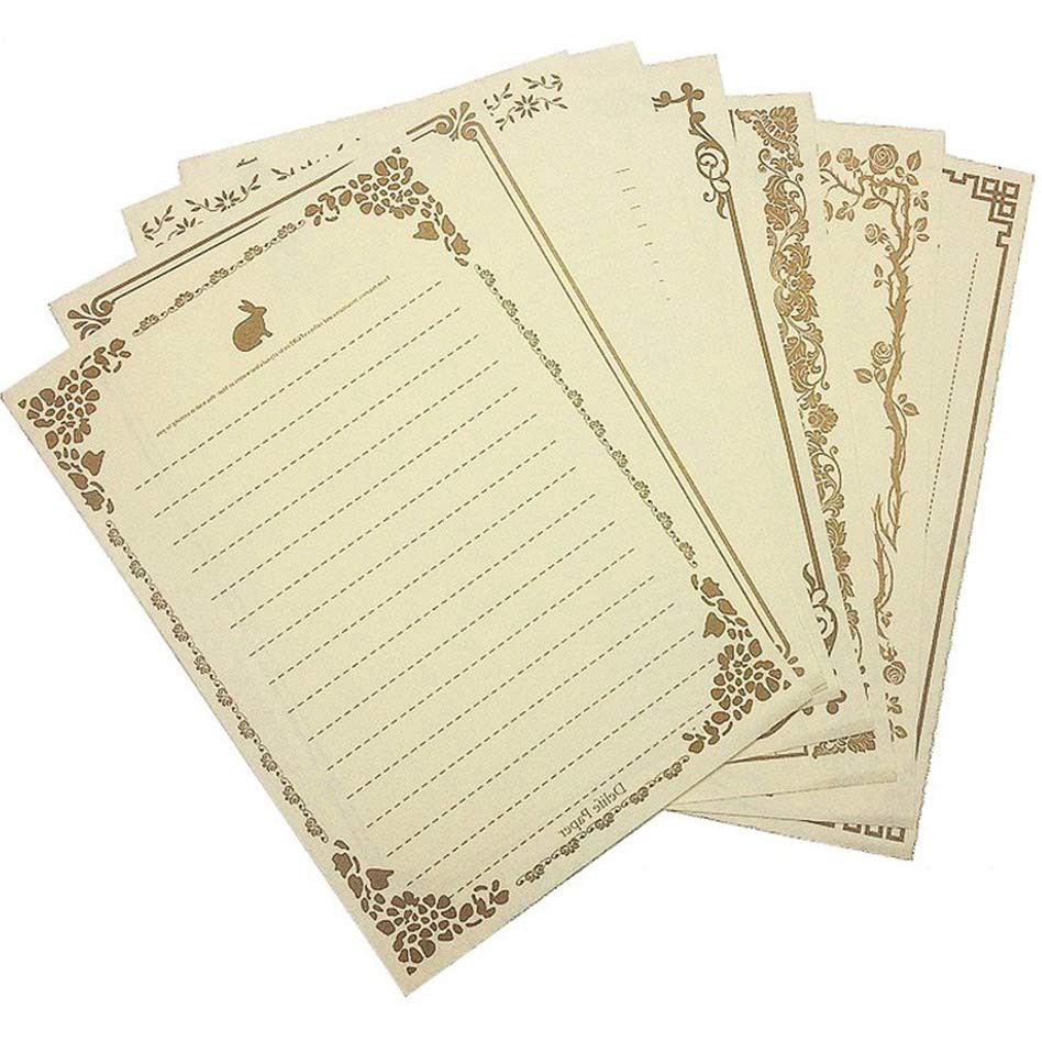 8 Sheets European Style Retro Vintage Ancient Letter Paper Stationery ...