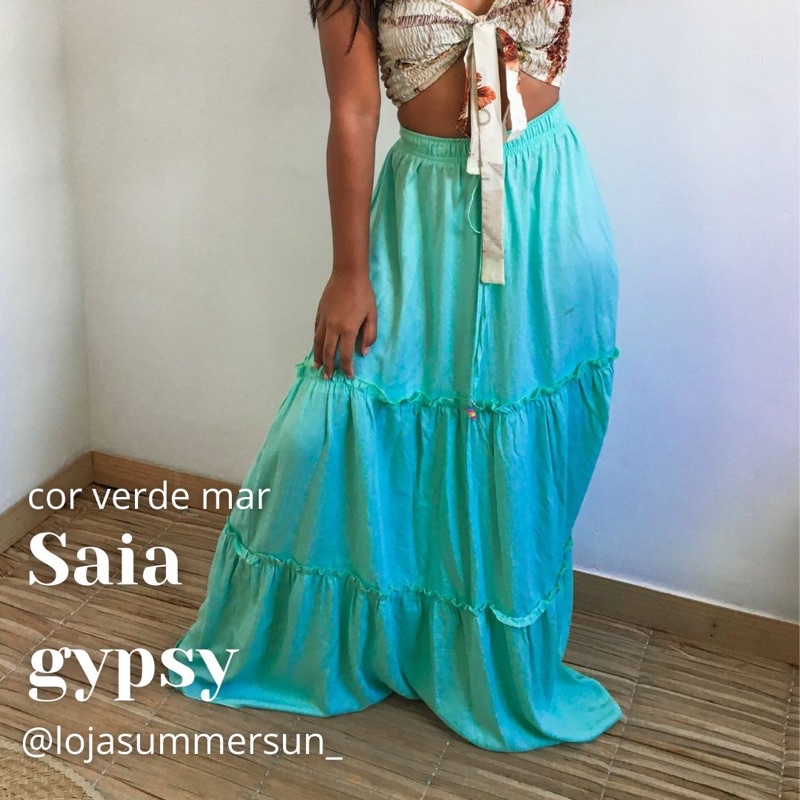 Saia gypsy / moda praia | Shopee Brasil