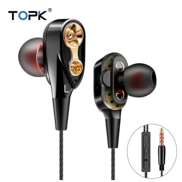Fone de Ouvido TOPK F21 Intra-Auricular Driver Duplo | Shopee Brasil