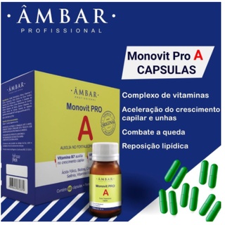 Monovit Pro A Fortalecedor Capilar Unhas 60 Capsulas Vitaminas ...