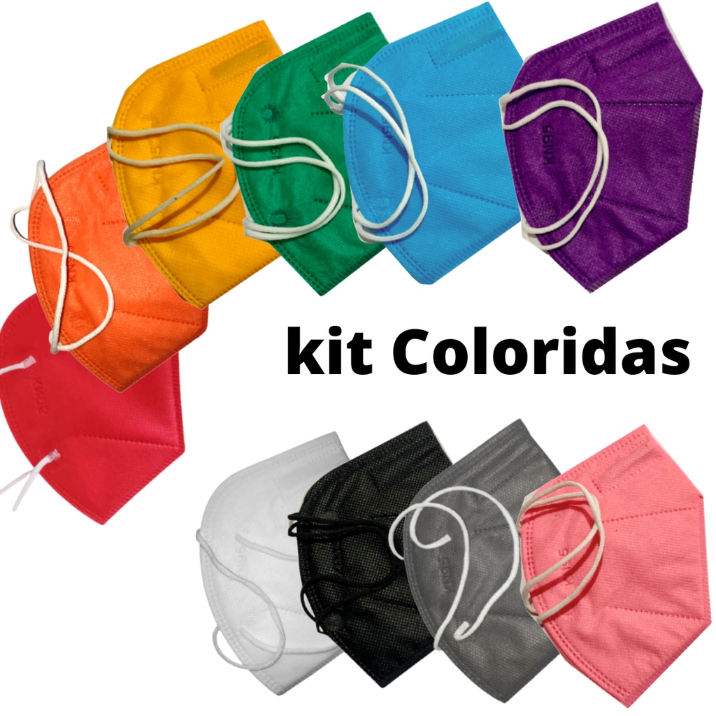 Kit 10 Máscaras Kn95 COM C.A 47017 Proteção 5 Camada Respiratória Pff2 ...