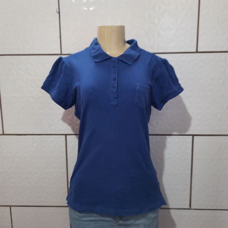 Camiseta Polo Feminina Anne Kanner Casual Tam G | Shopee Brasil