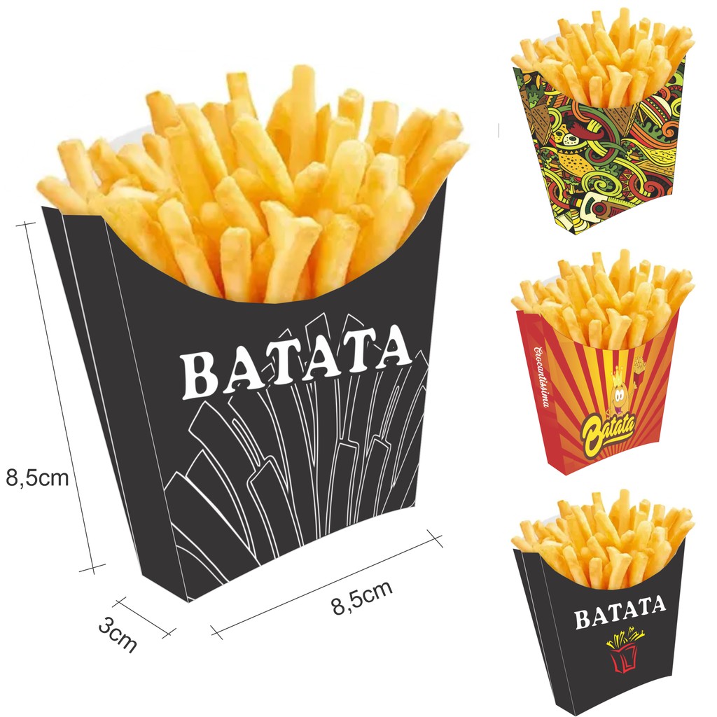 Embalagem Batata Frita Pequena - 100Unid. | Shopee Brasil