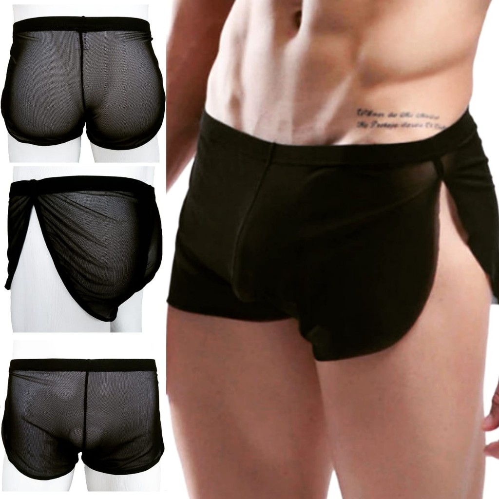 Cueca Ultra Fina Abertura Lateral Transparente Preto Cuecas SexLord | Shopee Brasil
