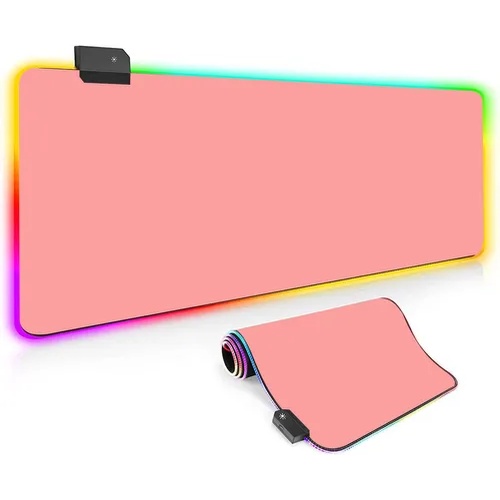 Mousepad Rosa Gamer Led Rgb 7 Cores Grande 80 X 30cm com base de ...