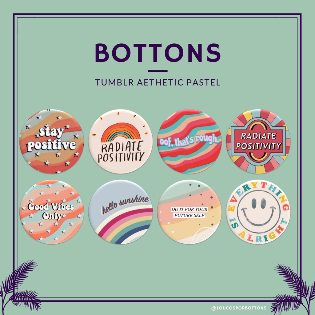 Bottons Tumblr aethetic pastel - 3,5cm | Shopee Brasil