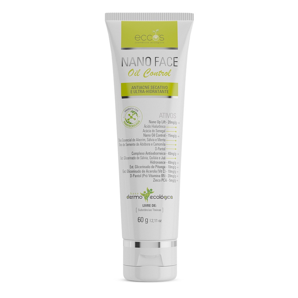 Nano Face Oil Control - Gel Facial Secativo - Eccos - 60g | Shopee Brasil