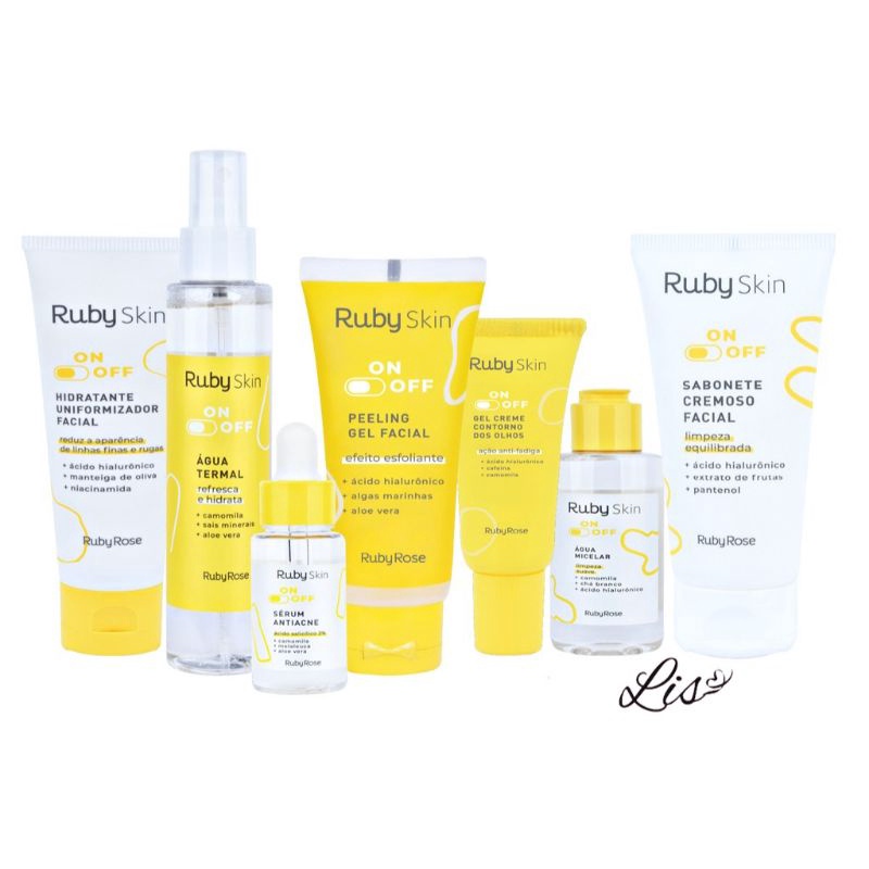 Linha de Skincare Ruby Rose Amarela com ativos calmantes Camomila Chá ...