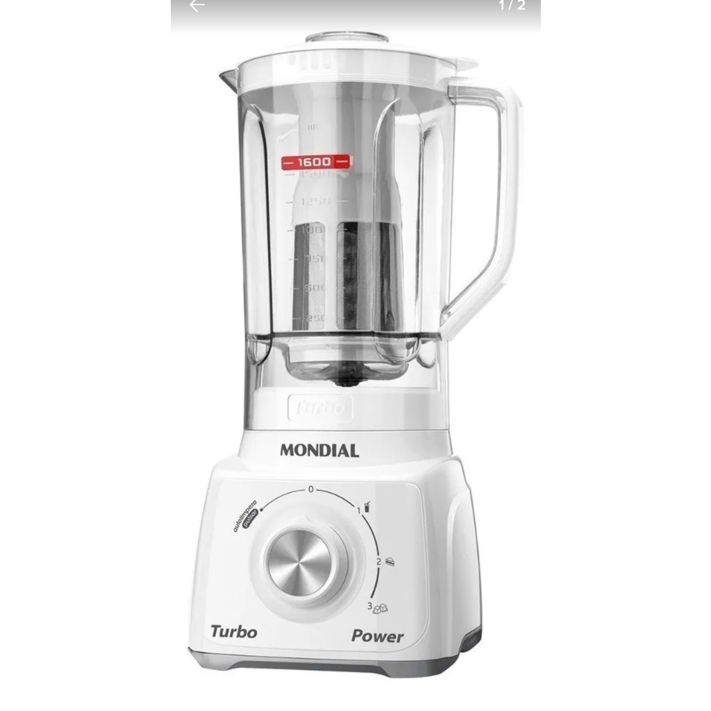 Liquidificador Mondial Turbo Power L-99 FB - Branco com Filtro 3 Velocidades 500W 110V | Shopee ...