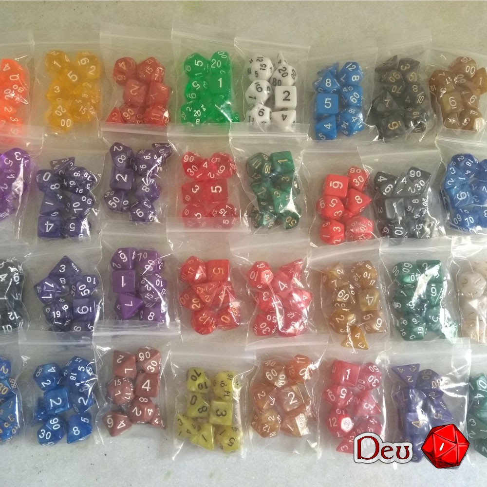 Kit de Dados D&D (1d4, 1d6, 1d8, 1d10, 1d12, 1d20 e 1d%) | RPG ...