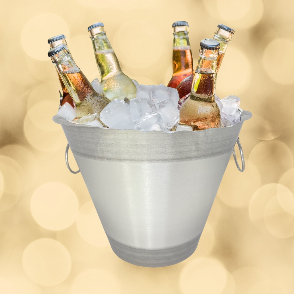 Balde De Gelo Aluminio Puro 9 Litros Bebidas Lata E Garrafa Baldinho de ...