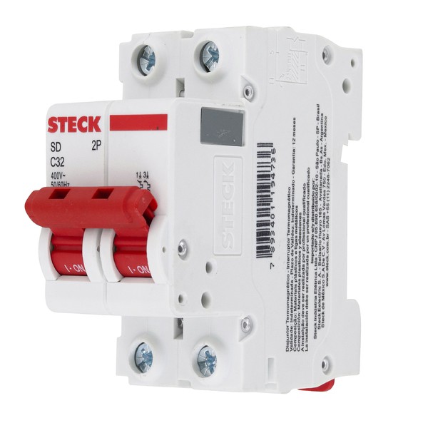 Disjuntor Bipolar DIN Curva C 32A STECK | Shopee Brasil