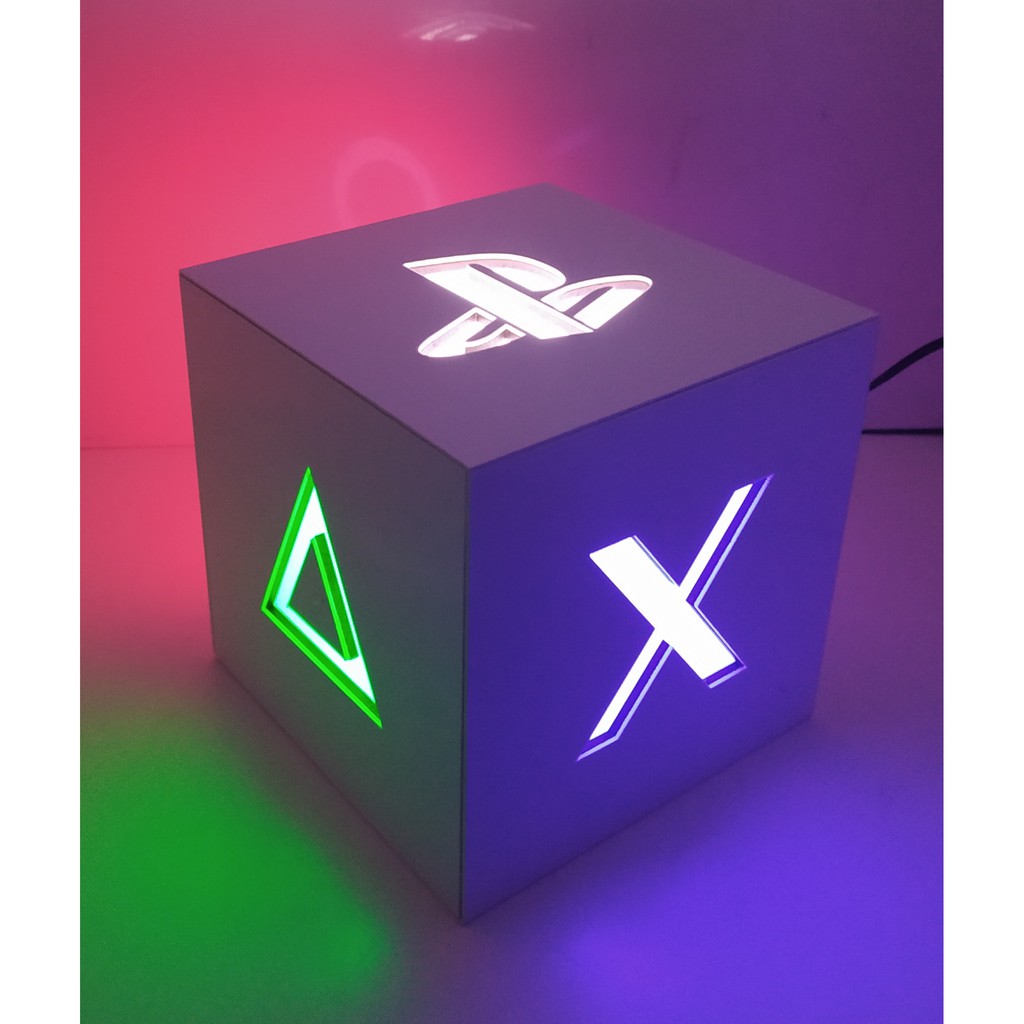 Luminária Led Cubo Gamer Playstation Xbox - Escorrega o Preço