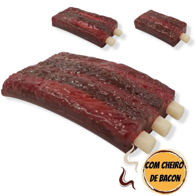 Brinquedo Mordedor Costela Aroma Aroma Bacon para Cachorros e Pets ...