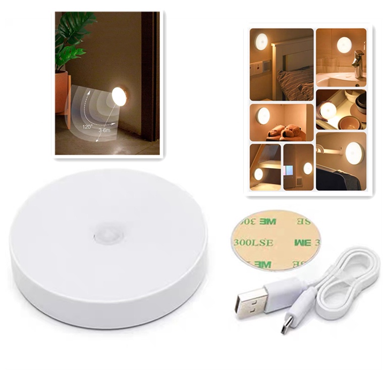 Luminárias Lâmpada Led Sem fio com Sensor Presença recarregável ...