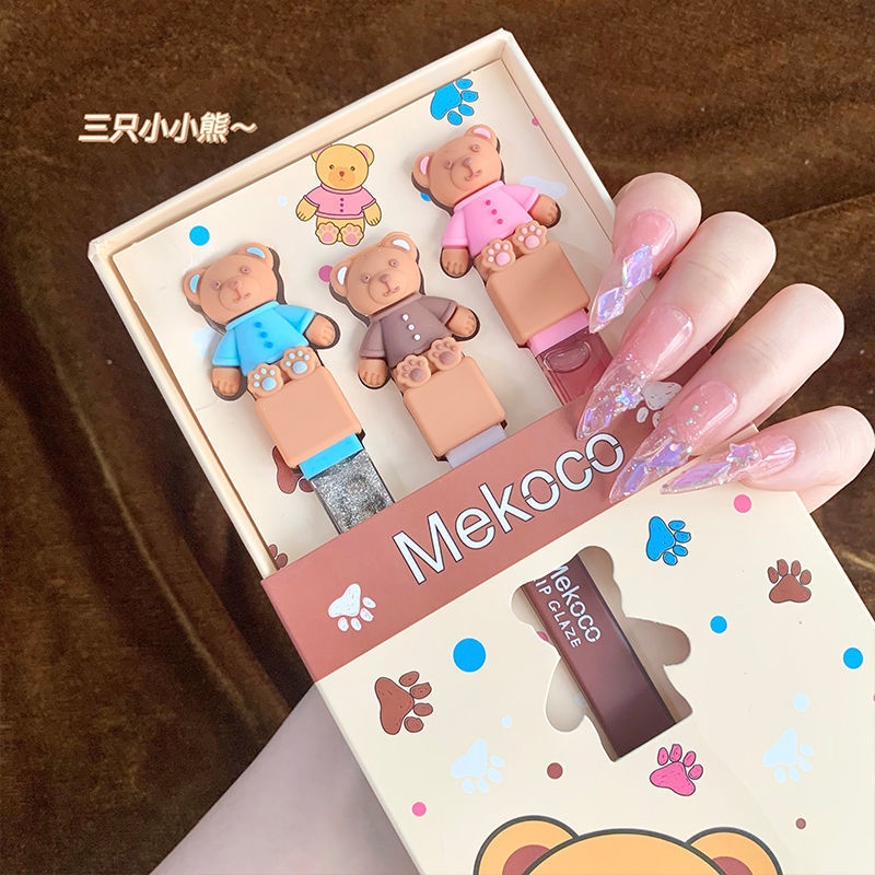 Mekoco 3 Pçs Brilho Labial + Gloss Líquido/Batom Perolado À Prova D ...