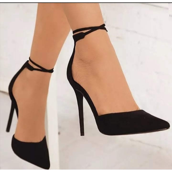 Sapato Scarpin Feminino Salto Alto Agulha Amarração | Shopee Brasil