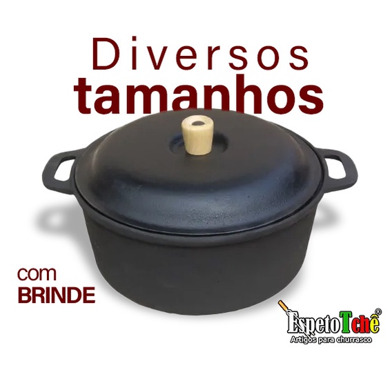 Panela de ferro fundido - Diversos tamanhos - Com brinde! | Shopee Brasil