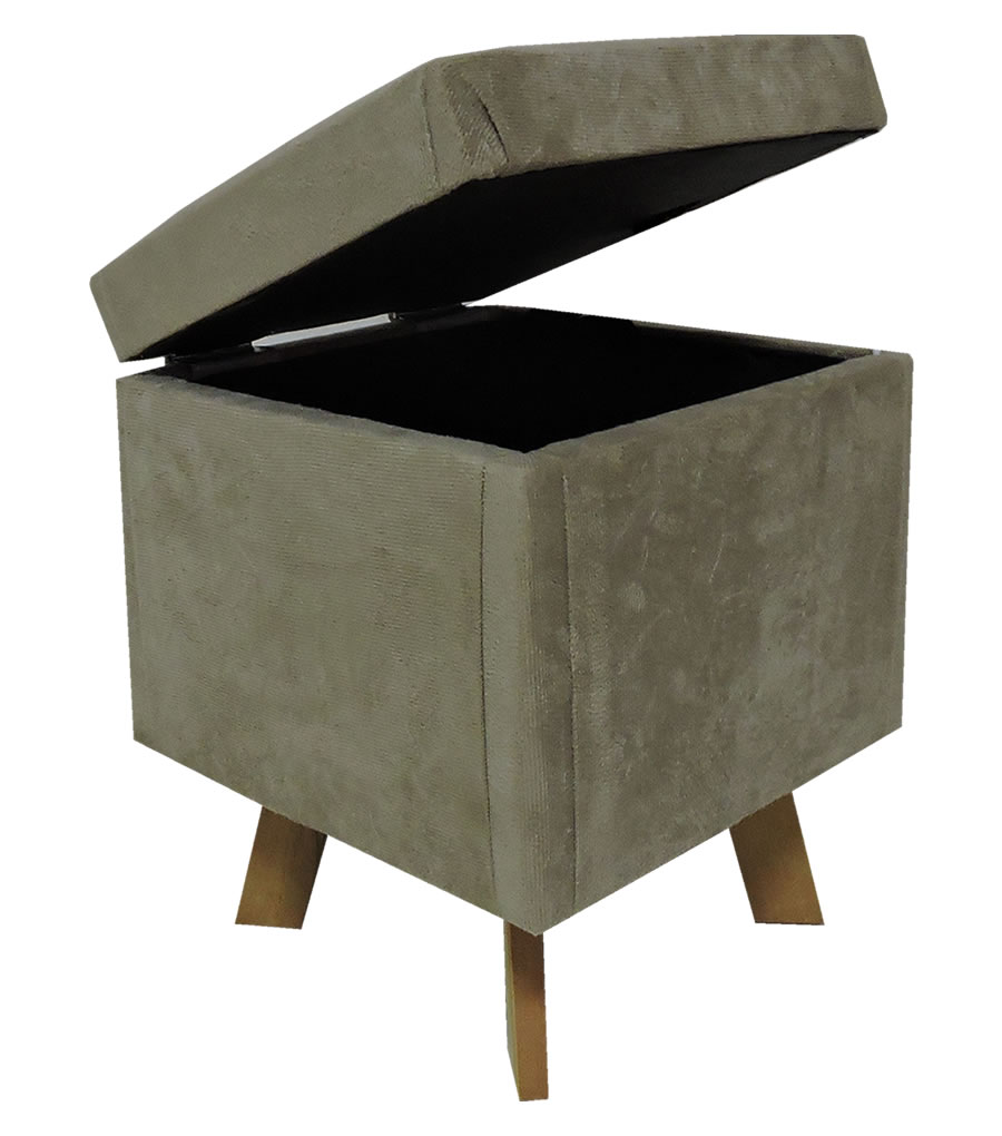 PUFF PUF BAU RETRO QUADRADO SUEDE BEGE ESCURO | Shopee Brasil