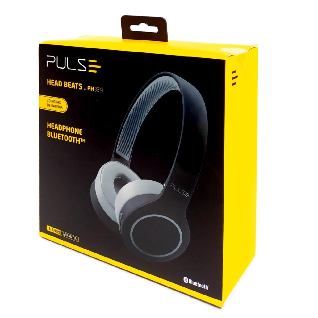 Fone de Ouvido Pulse Headphone Head Beats Bluetooth Preto/Cinza - PH339 ...