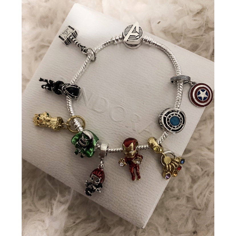 Berloque para pulseira Pandora vivara banhados a prata Vingadores ...