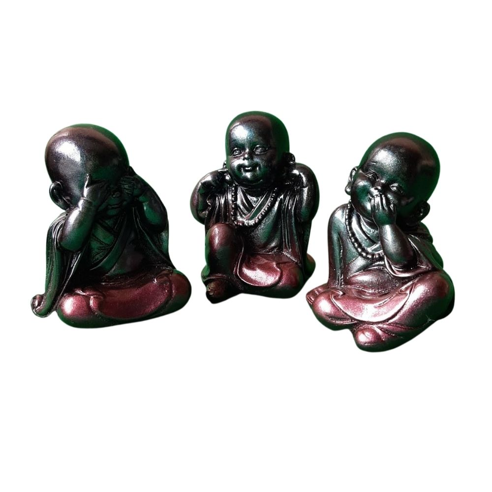 Trio de Buda (cego, surdo e mudo) | Shopee Brasil