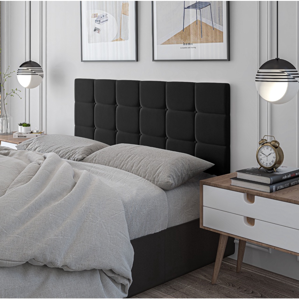 Cabeceira Cama Box Casal Calipha 1,40x55 Preto | Shopee Brasil