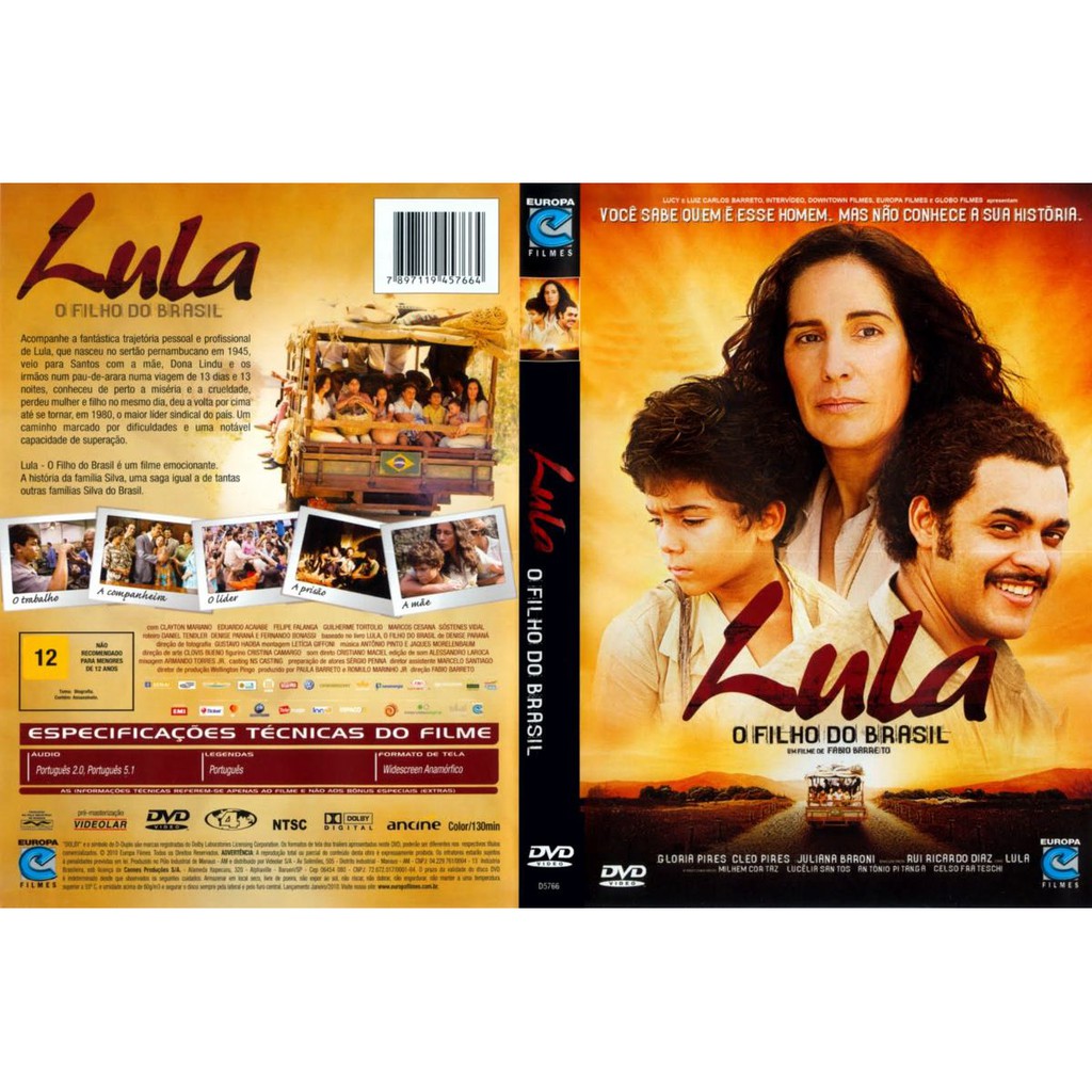 Dvd Lula - O Filho Do Brasil, Gloria Pires, Drama, Original | Shopee Brasil