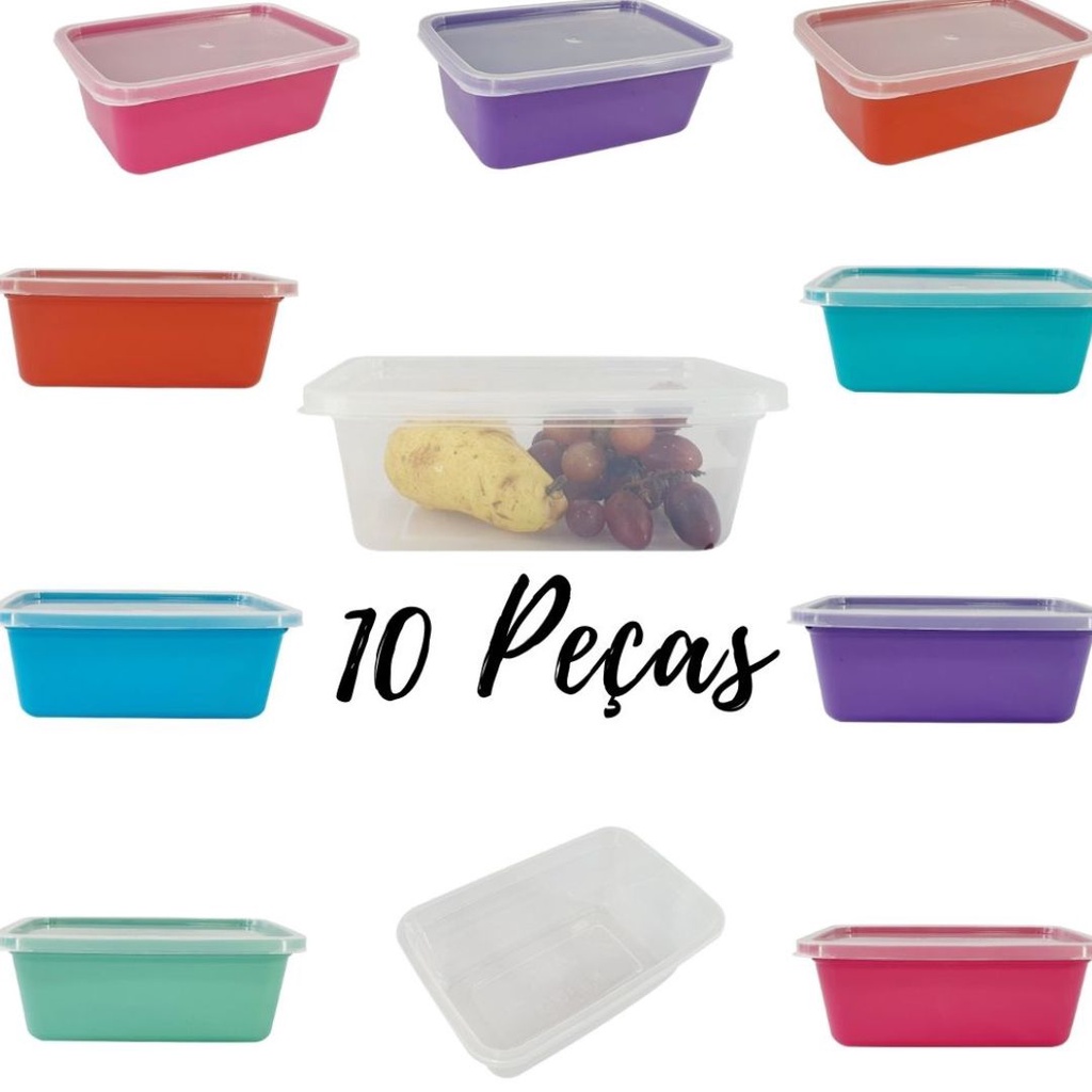 Conjunto de Potes Tupperware kit 10 Peças Armazenamento de Alimentos ...