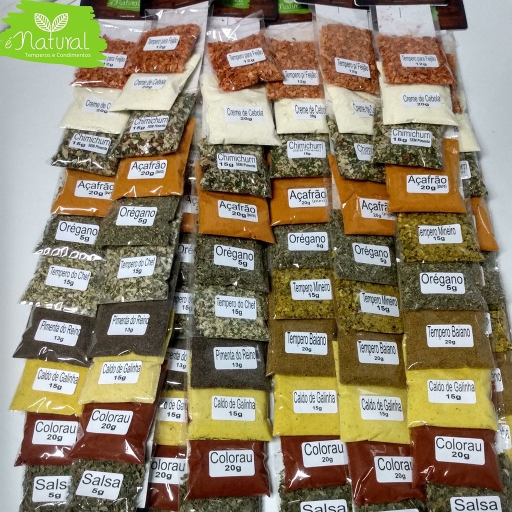 Kit Com 10 Temperos Para Cozinha Com Embalagem Zip Lock éNatural ...