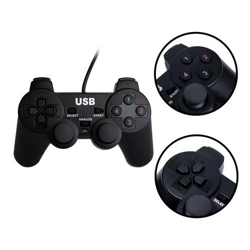 Controle Joystick Playstation 2 Usb Preto Analógico Ps2 PC Computador ...