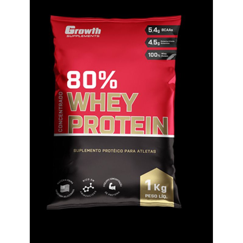 Whey Protein Concentrado Growth Supplements 80 1 Kg Proteína De