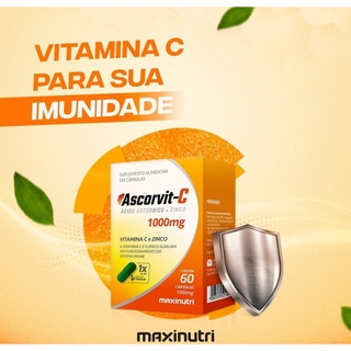Ascorvit C 1000mg Vitamina C e Zinco 60 Cápsulas - Maxinutri | Shopee Brasil
