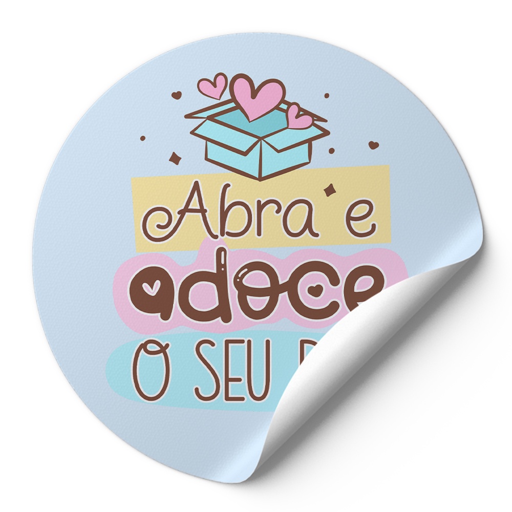 Tag Etiquetas Adesivos Para Embalagens Redonda Confeitaria Abra E Adoce ...