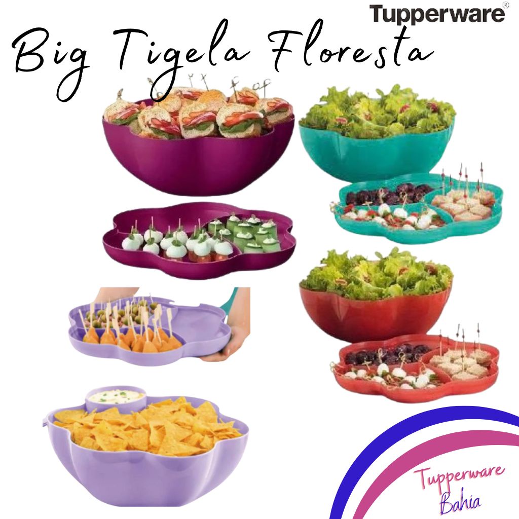 Big Tigela Floresta Tupperware Saladeira Petisqueira 5,6 Litros ...