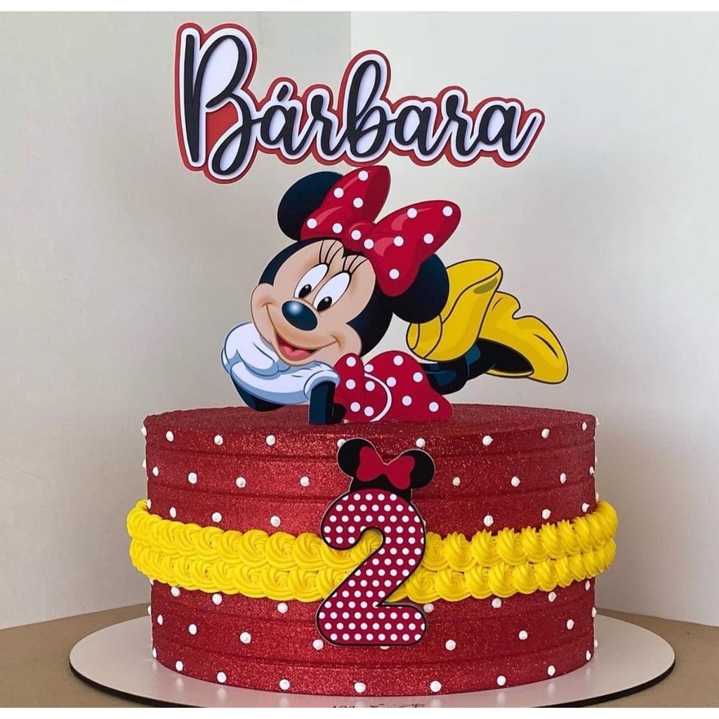 Topo de bolo Minnie Vermelha | Shopee Brasil