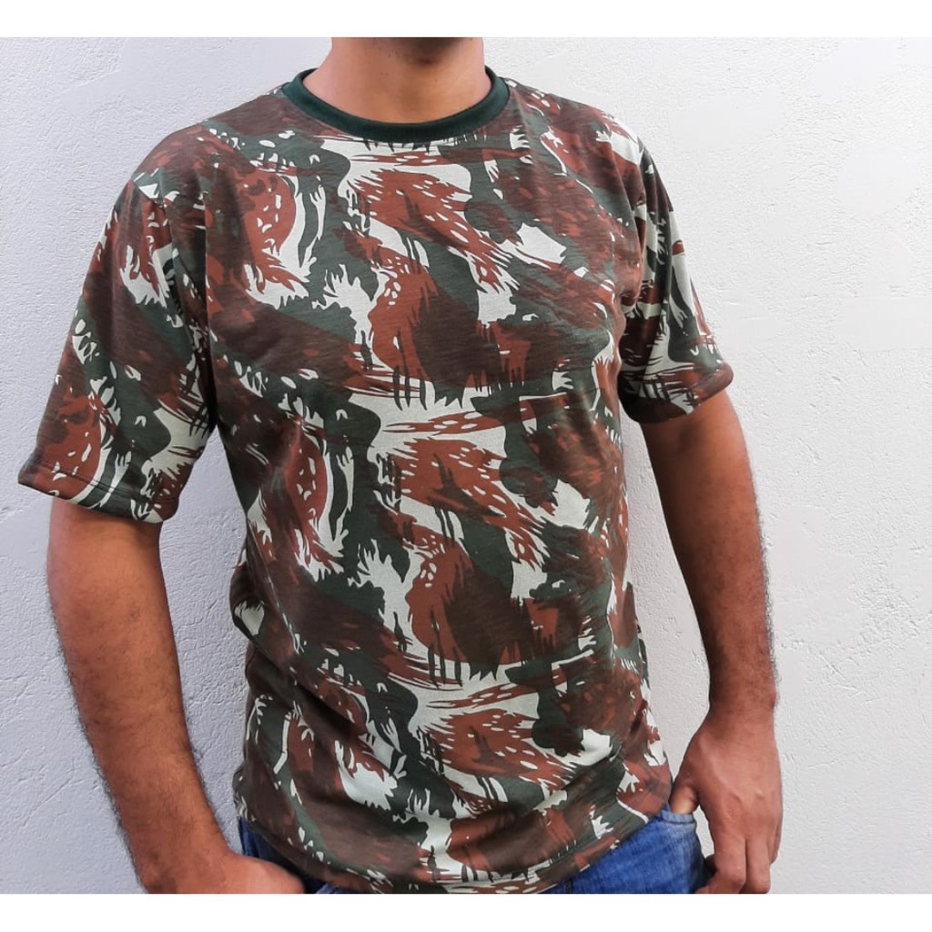 Camiseta Camuflada Exército Brasileiro Militar Exército Top | Shopee Brasil