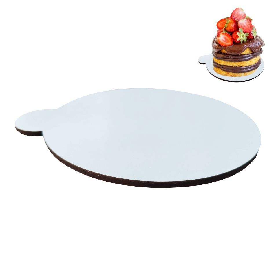 Cake Board Mini Bolo Com Aba Em Mdf 3mm 11 Cm Kit Com 10 | Shopee Brasil