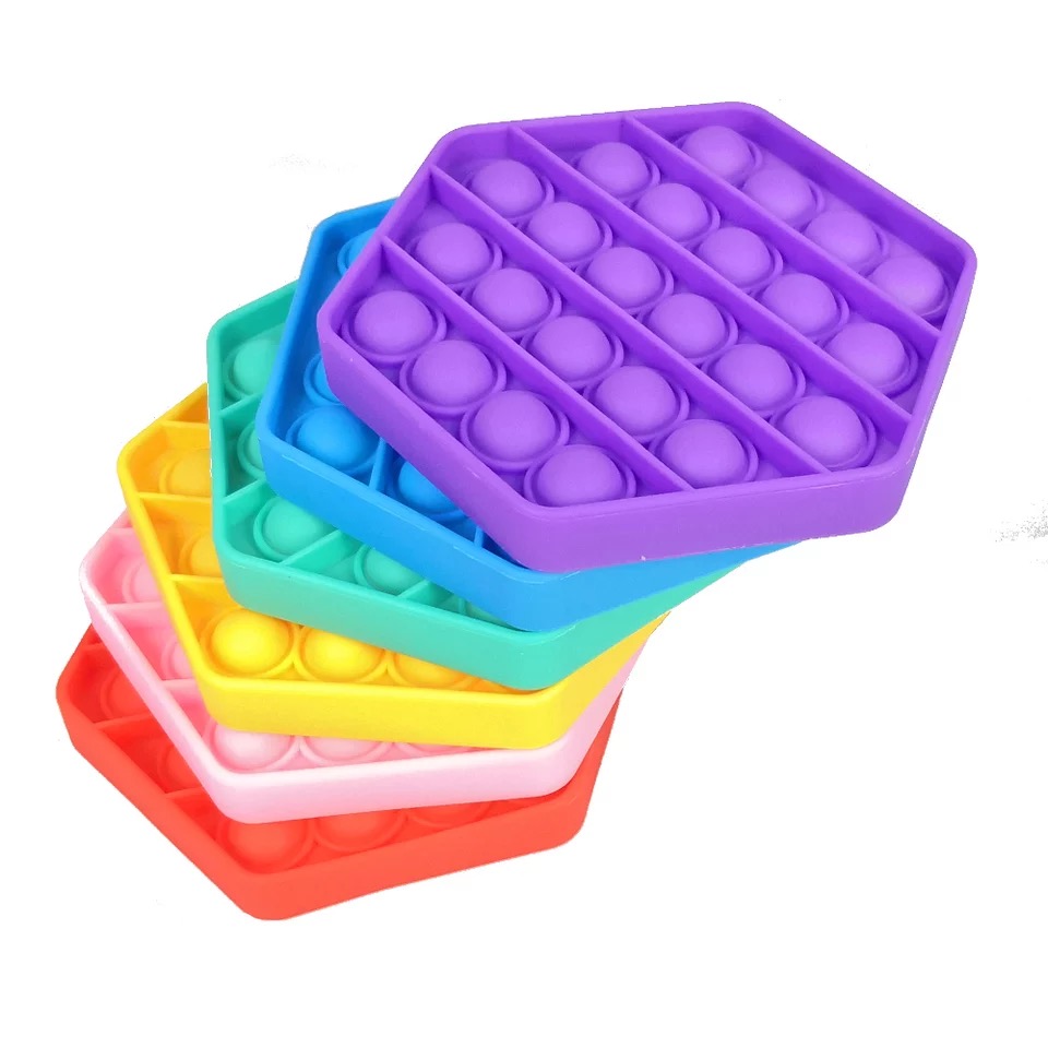 Pop It Fidget Toy Pop Bubble Fidget Sensorial Toy Hexagono | Shopee Brasil
